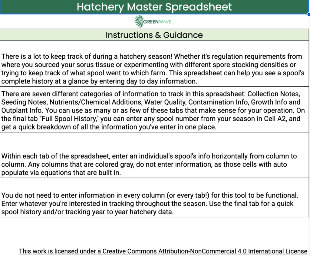 Hatchery Management Tracker - Spool Inventory & Data Log | Ocean ...