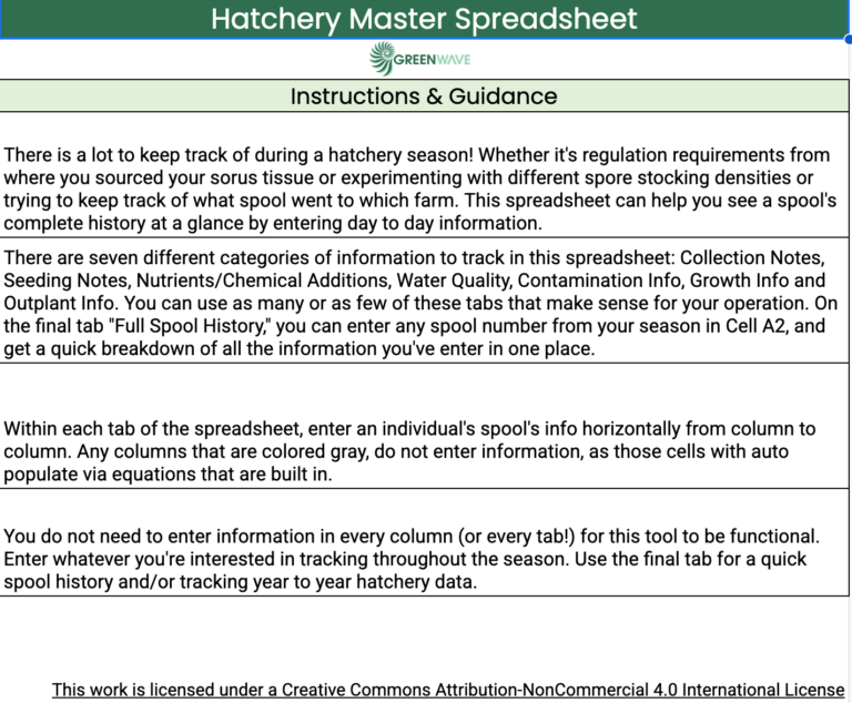 Hatchery Management Tracker - Spool Inventory & Data Log | Ocean ...